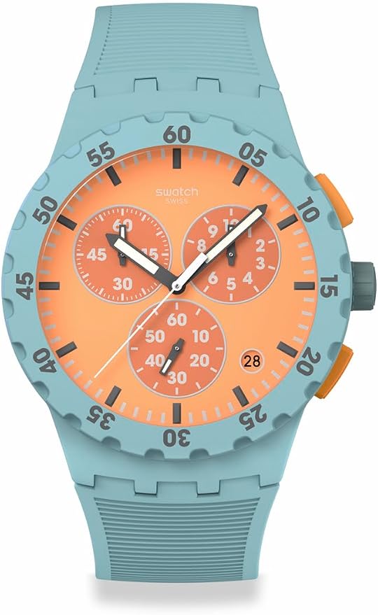 Amazon.com: Swatch Chrono 42 Unisex Watch Dress Stainless Steel Green ...