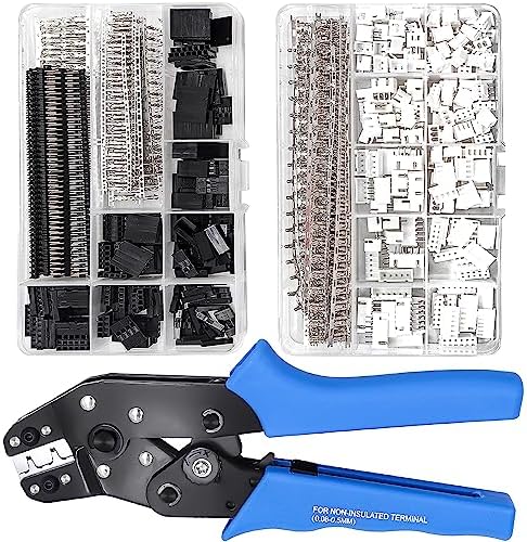 Taiss Dupont Crimping Tool Kit - Ratcheting Wire Crimper With 2.54mm 600PCS Dupont and 560PCS ...