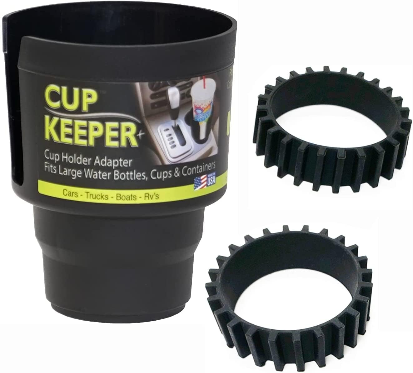 Amazon.com: GADJIT Cup Keeper Plus w/ 2 Beverage Bands Expand car Cup ...