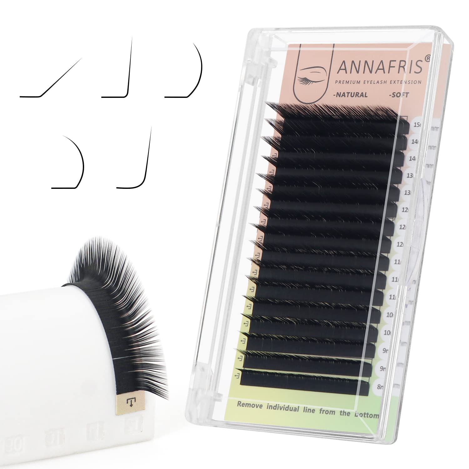 Amazon.com: ANNAFRIS L/L+/LC/LD/LU(M) Curl Individual Eyelash Extension ...