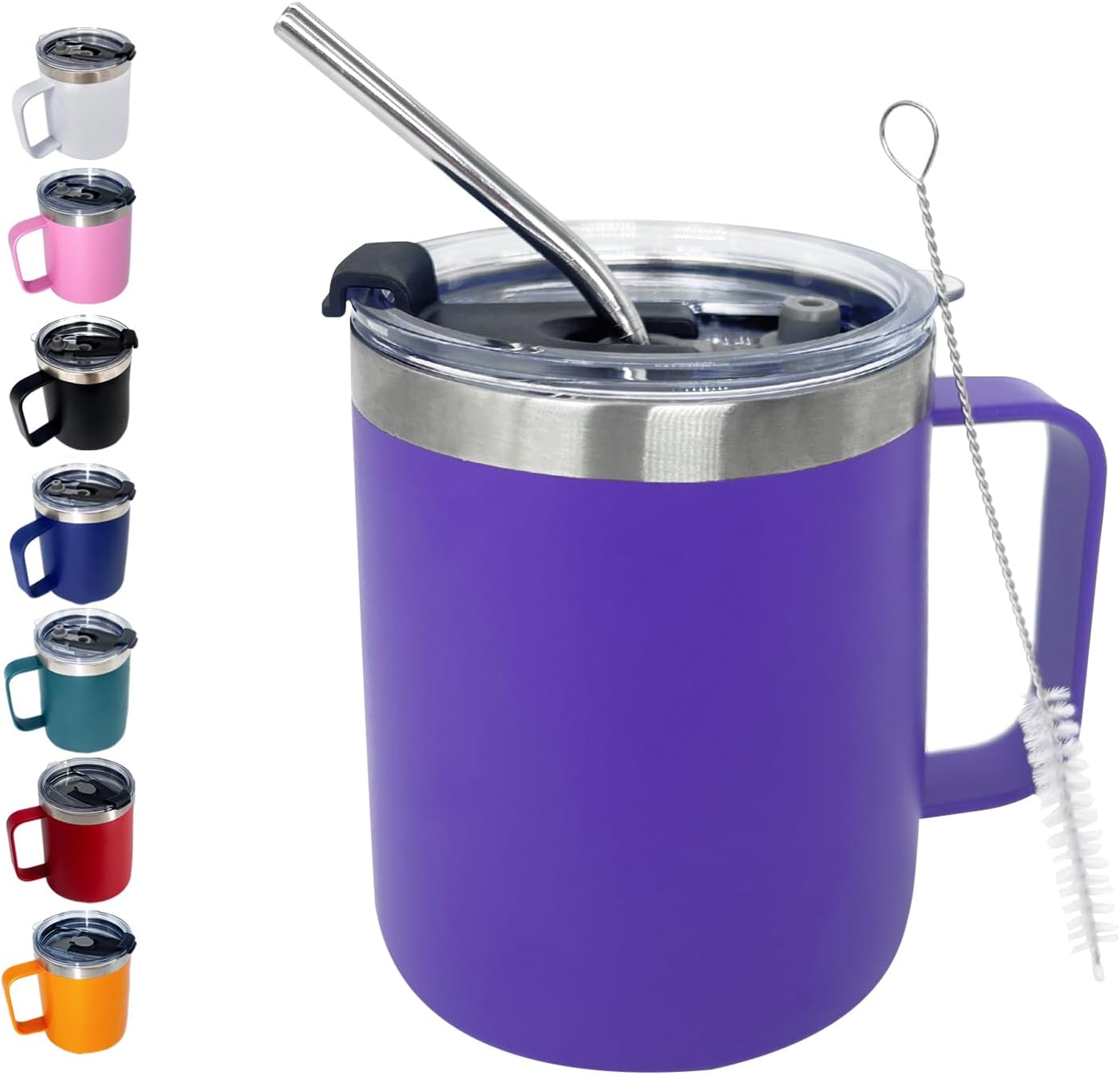 Amazon.com | 14oz Coffee Mug with Handle, Double Wall Vacuum Insulated ...
