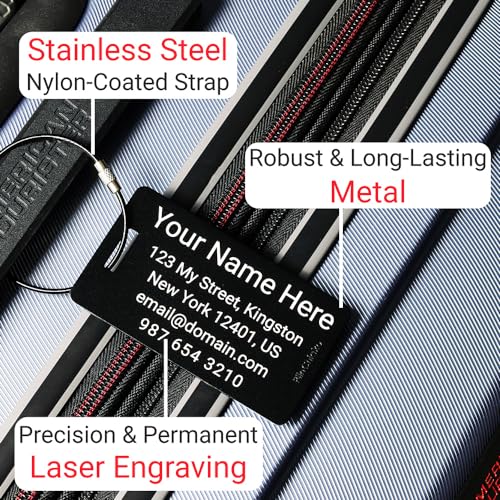 Snapklik.com : Custom Metal Luggage Tag - Laser Engraved Aluminum ...
