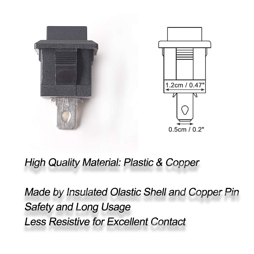 Snapklik.com : DC AC Rocker Switch 2 Pins SPST, Mini ON/OFF Toggle ...