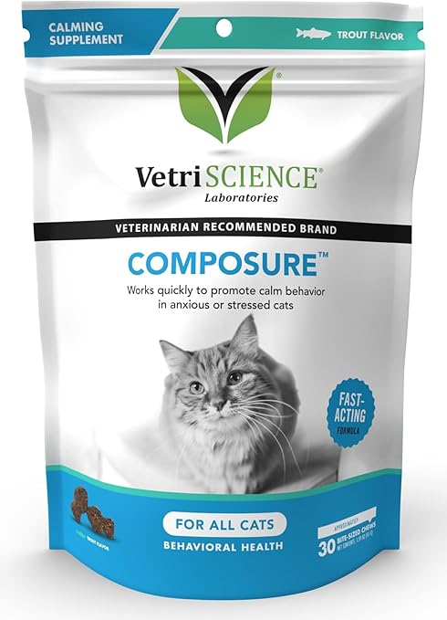 Amazon.com : VETRISCIENCE Composure Calming Supplement for Cats – Cat ...