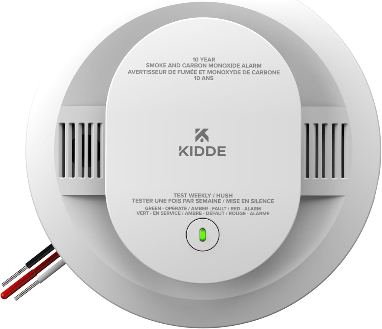 Kidde DETECT - 120V Photoelectric Smoke + Carbon Monoxide Alarm w/ 10 ...