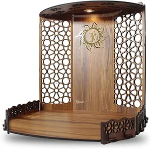 Amazon.com: Wooden Wooden Pooja Mandir for Home or Puja Temple Stand ...