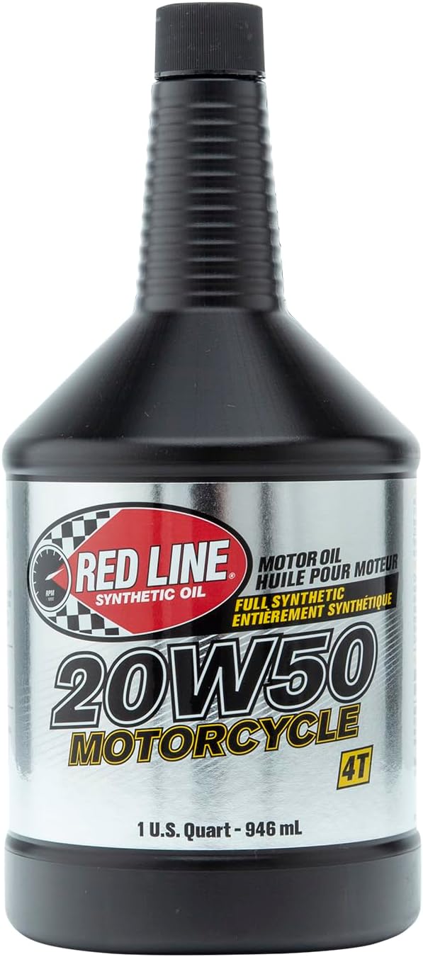 Amazon.com: Red Line 42504 20W50 Motorcycle Oil Synthetic - Quart (12 ...