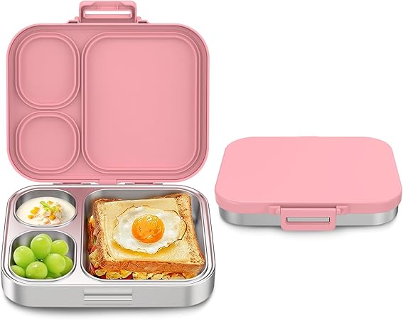 Howeemo Stainless Steel Bento Box Kids, Leak Proof Metal Bento Lunch ...