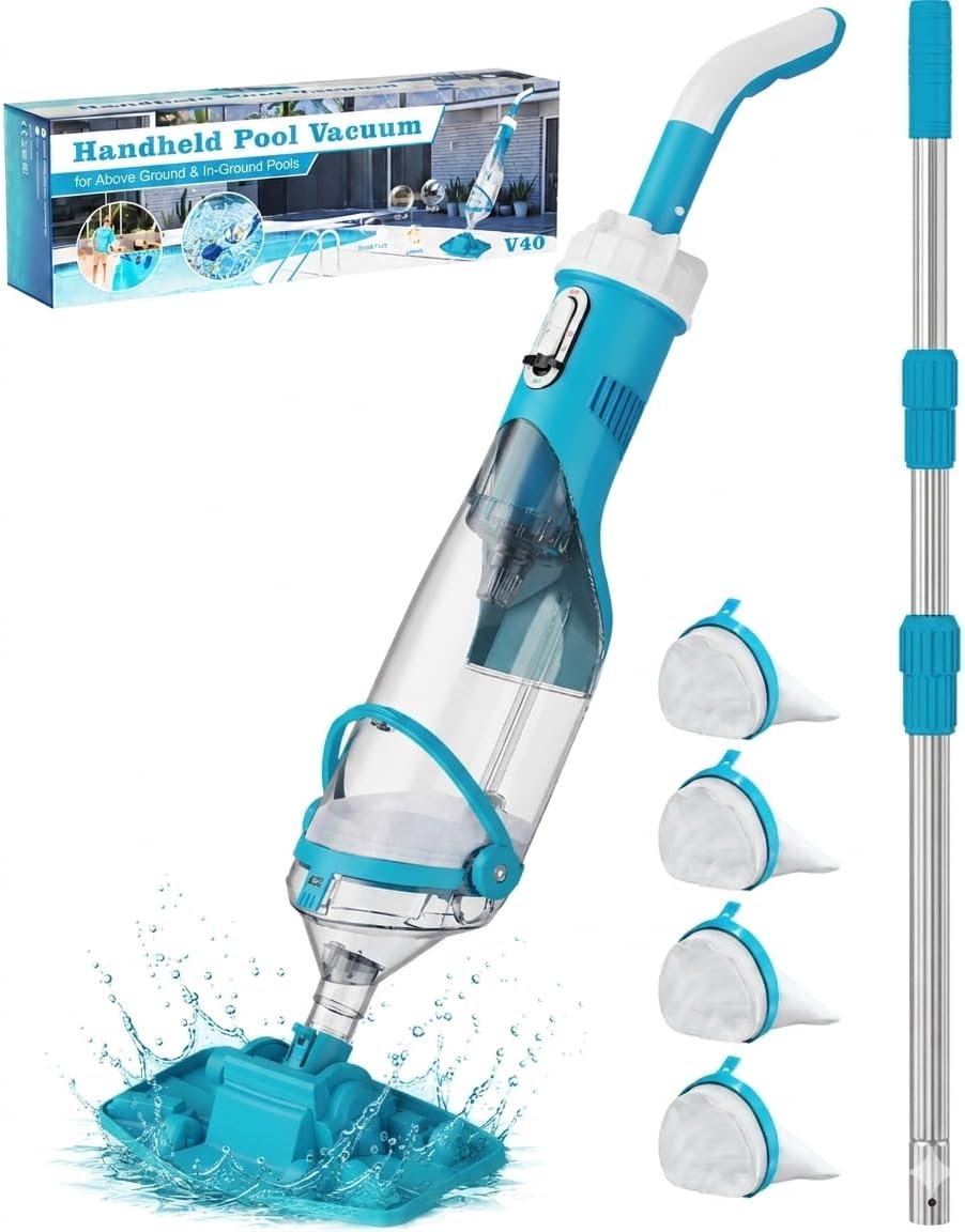 Amazon.com: Cordless Pool Vacuum with Telescopic Pole, 18.5 GPM ...