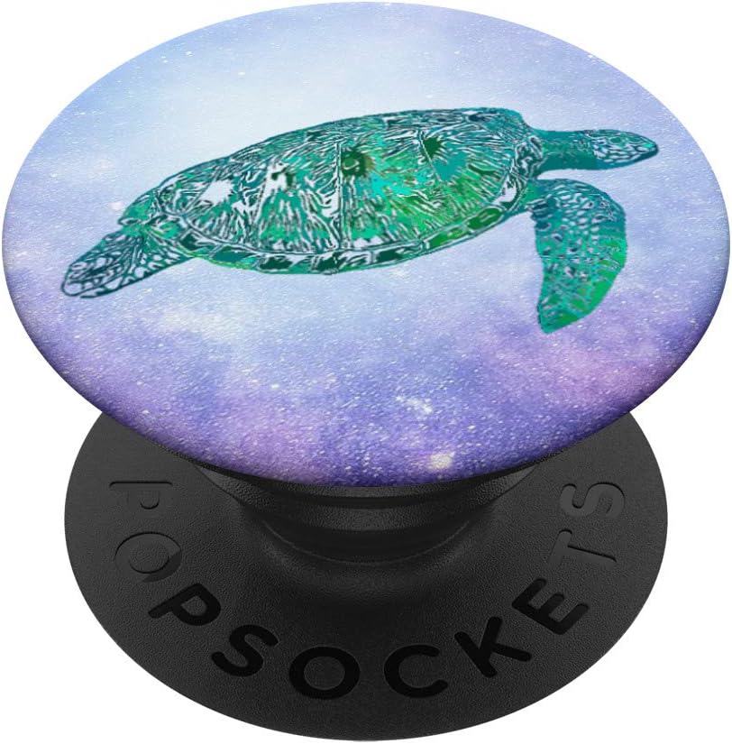 Amazon.com: Blue Green Sea Turtle Phone Button Holder Pop Out Back ...
