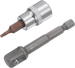 sourcing map T10 Torx Bit Socket, 3/8" Square Drive CR-V Sockets, S2 ...