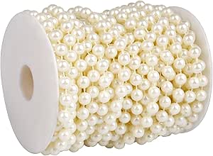 Amazon.com: 47 FT Pearl Beads Garland for Decoration, 8MM Craft Pearl ...