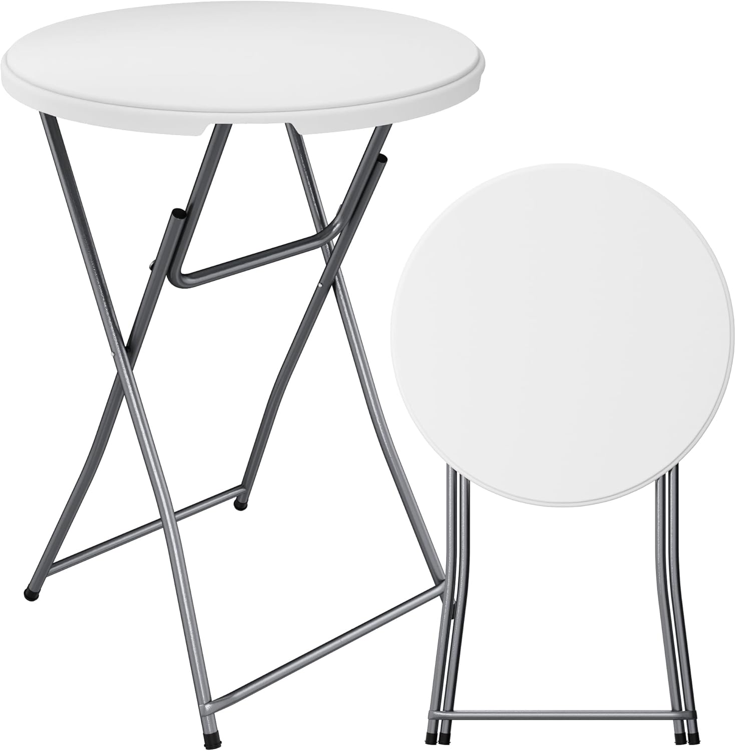 Amazon.com: Sorfey Round Folding Cocktail Table, Bar Height Folding ...