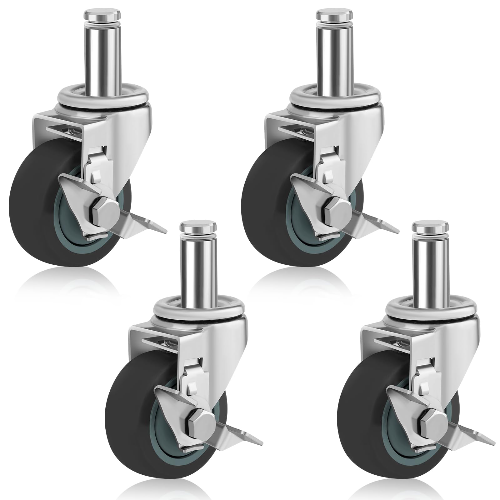 Snapklik.com : Besitu 3 Inches Casters For Wire Shelving Racks, Heavy ...