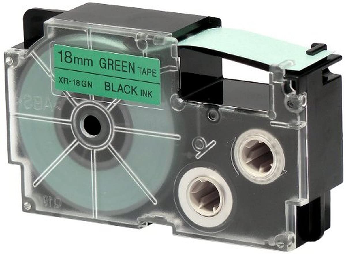 Casio XR-18GNI-W-DJ Label Printer Tape (Black and Green) : Amazon.in ...