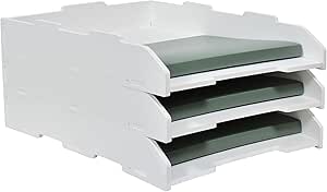 Amazon.com: A3 Stackable Paper Tray, 3 Tier Desk File Organizer ...