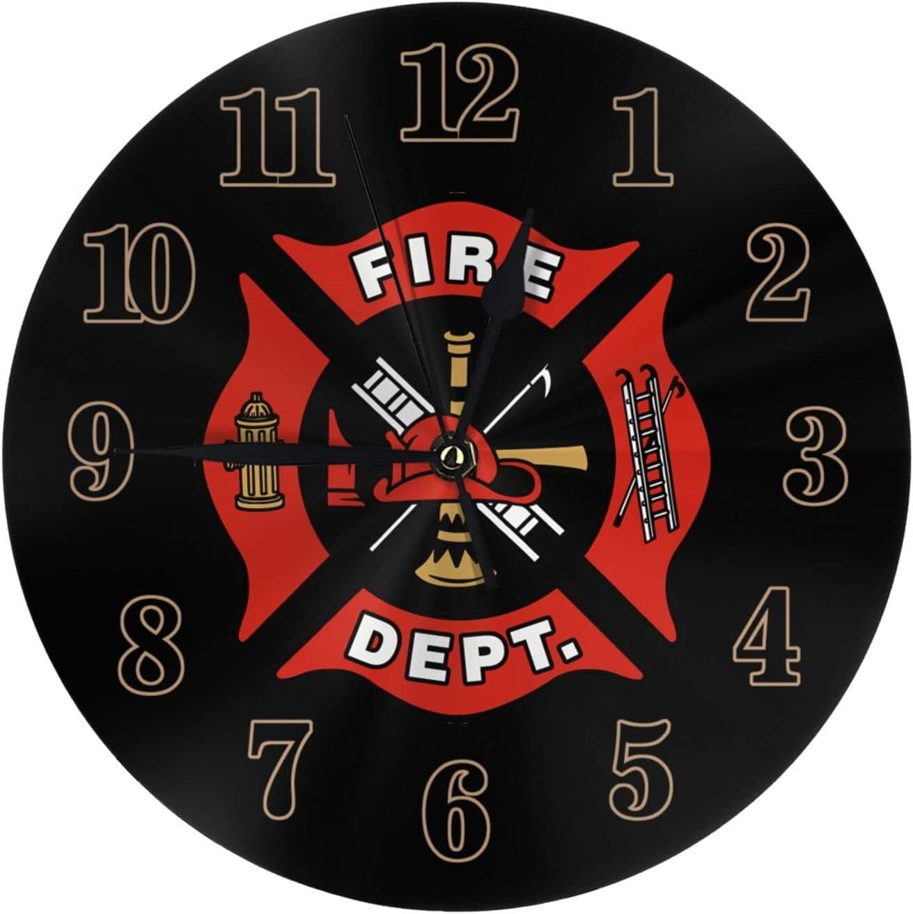 Amazon.com: Kovides Fire Dept Wall Art Retro Vinyl Record Clock Vintage ...