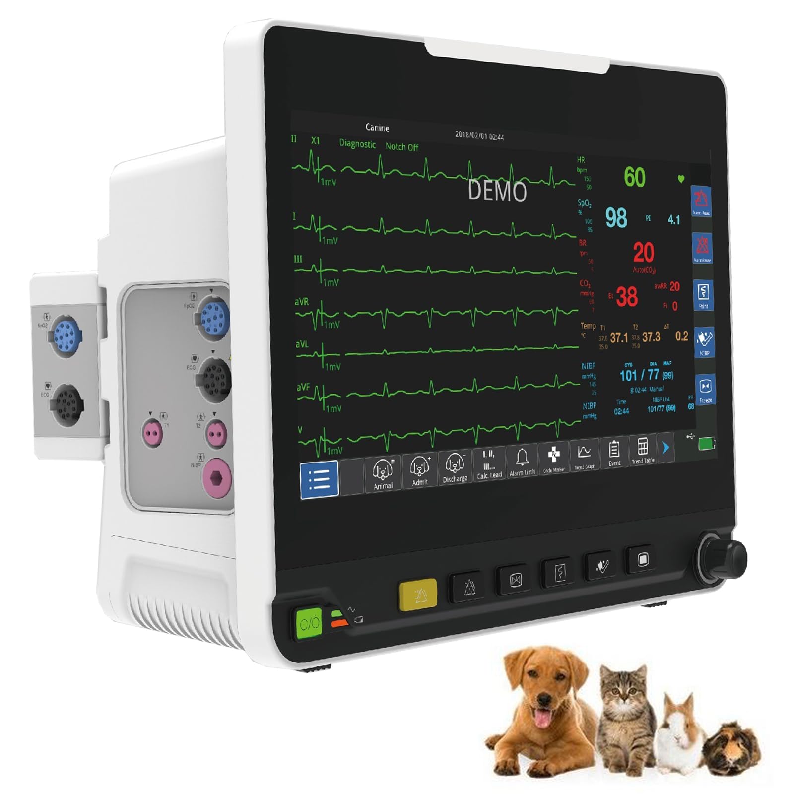Amazon.com: Veterinary Equiment Vet Patient Monitor Multiparameter ICU ...