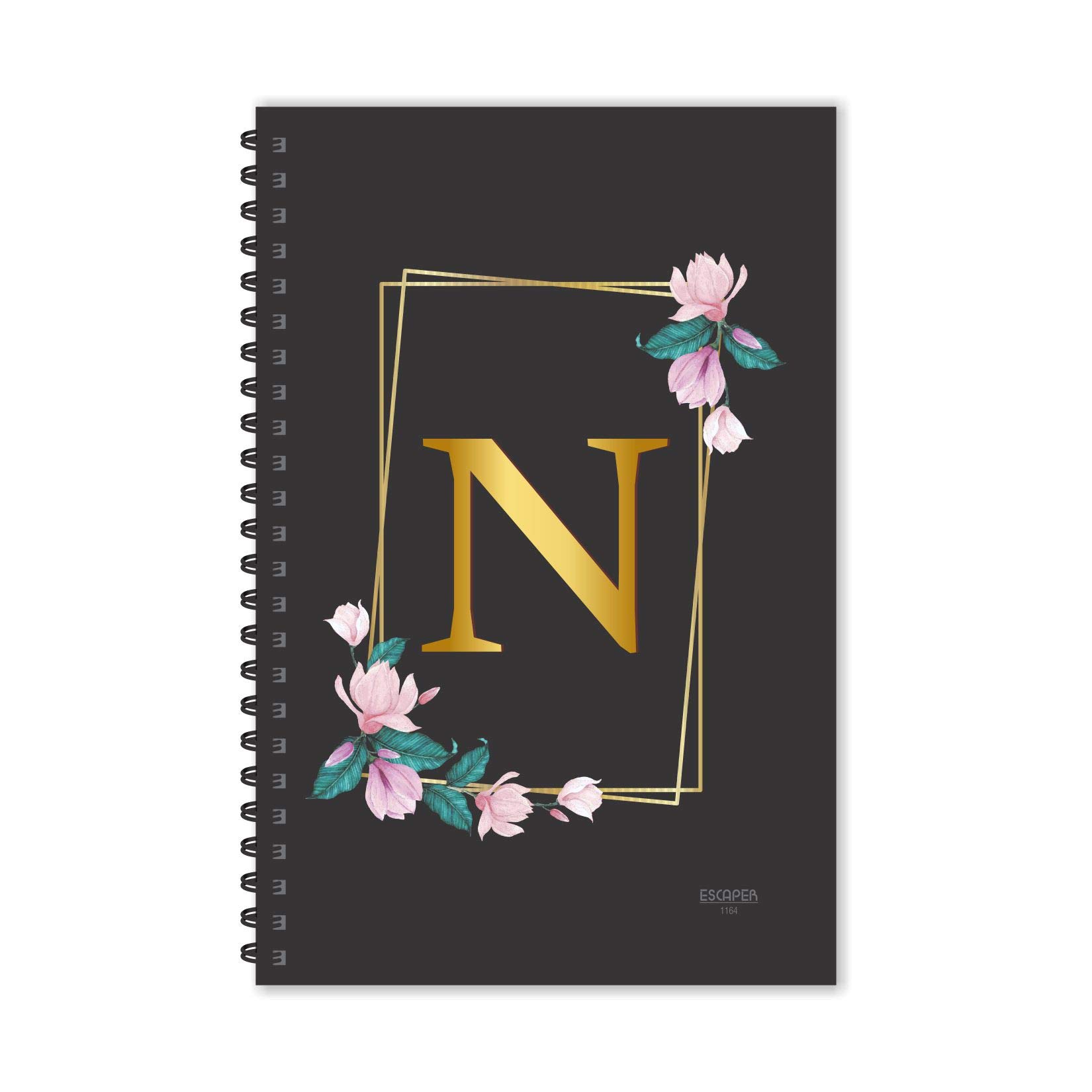 ESCAPER N Letter Diary | Ruled A5-8.5 x 5.5 inches Diary | N Initial ...