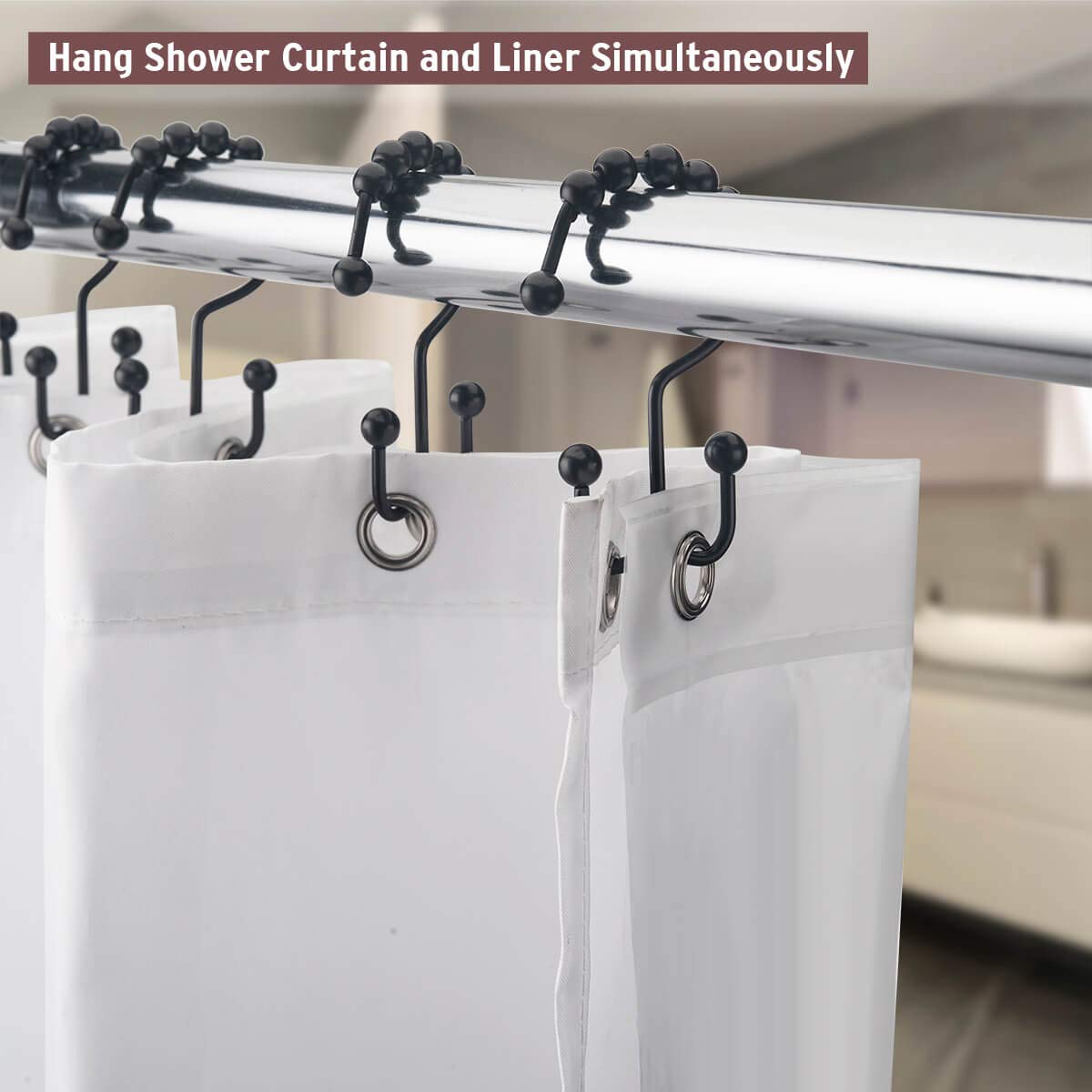 Snapklik.com : DadyMart Shower Curtain Hooks Rust Resistant Shower ...