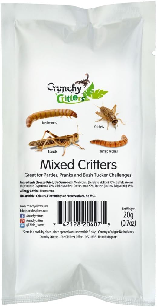 Crunchy Critters Edible Insects Mixed Critters selection pack : Amazon ...
