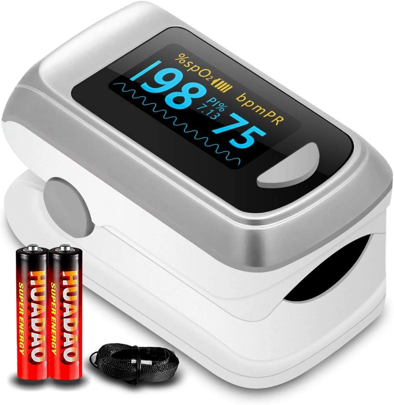 Fingertip Pulse Oximeter, Blood Oxygen Monitor Finger For Adults ...