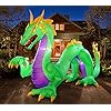 Amazon.com: 14Ft Long Huge Halloween Inflatables Green Dragon, Green ...