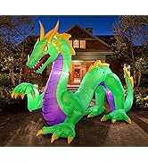 Amazon.com: inslife 8FT Tall Halloween Inflatables Dinosaur Head with ...