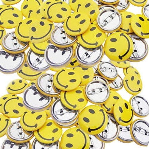 LIGHTER HOUSE Mini Metal Smiley Smile Face Button Pins (40 Pieces/Lot ...