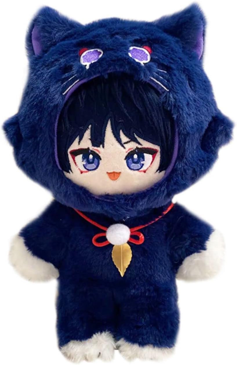 CALEMBOU Anime Plush Figure Scaramouche Dress Up Doll with Cat Clothes ...