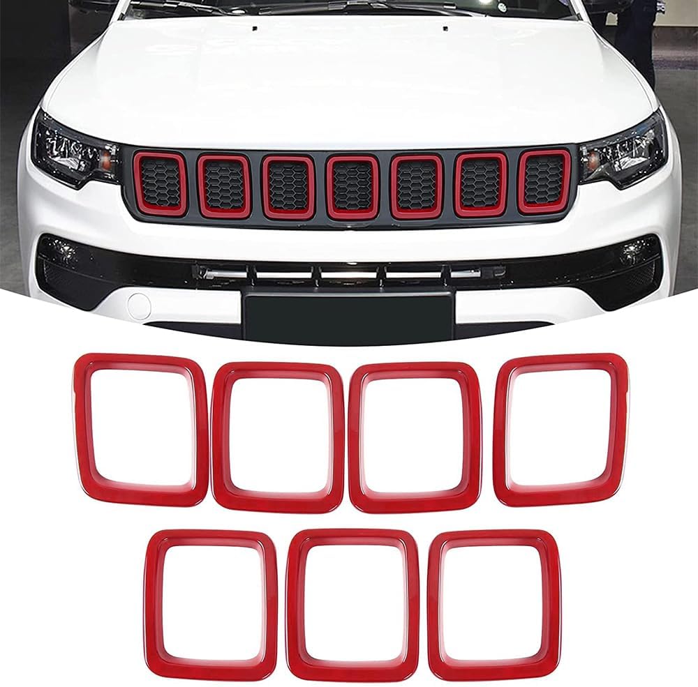 Amazon.com: Front Grille Grill Inserts Cover Compatible with Jeep ...