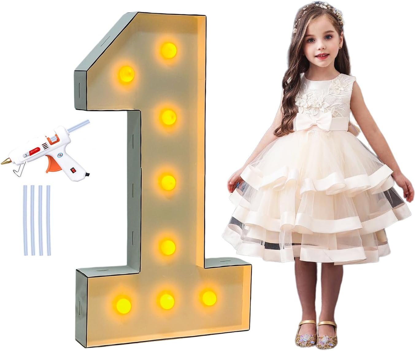 Amazon.com: Pooqla 3FT Light Up Numbers, Cool White and Warm White LED ...