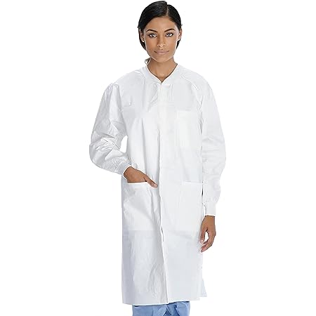 Amazon.com: AMZ Disposable Lab Coats for Adults Medium, Spunbonded ...