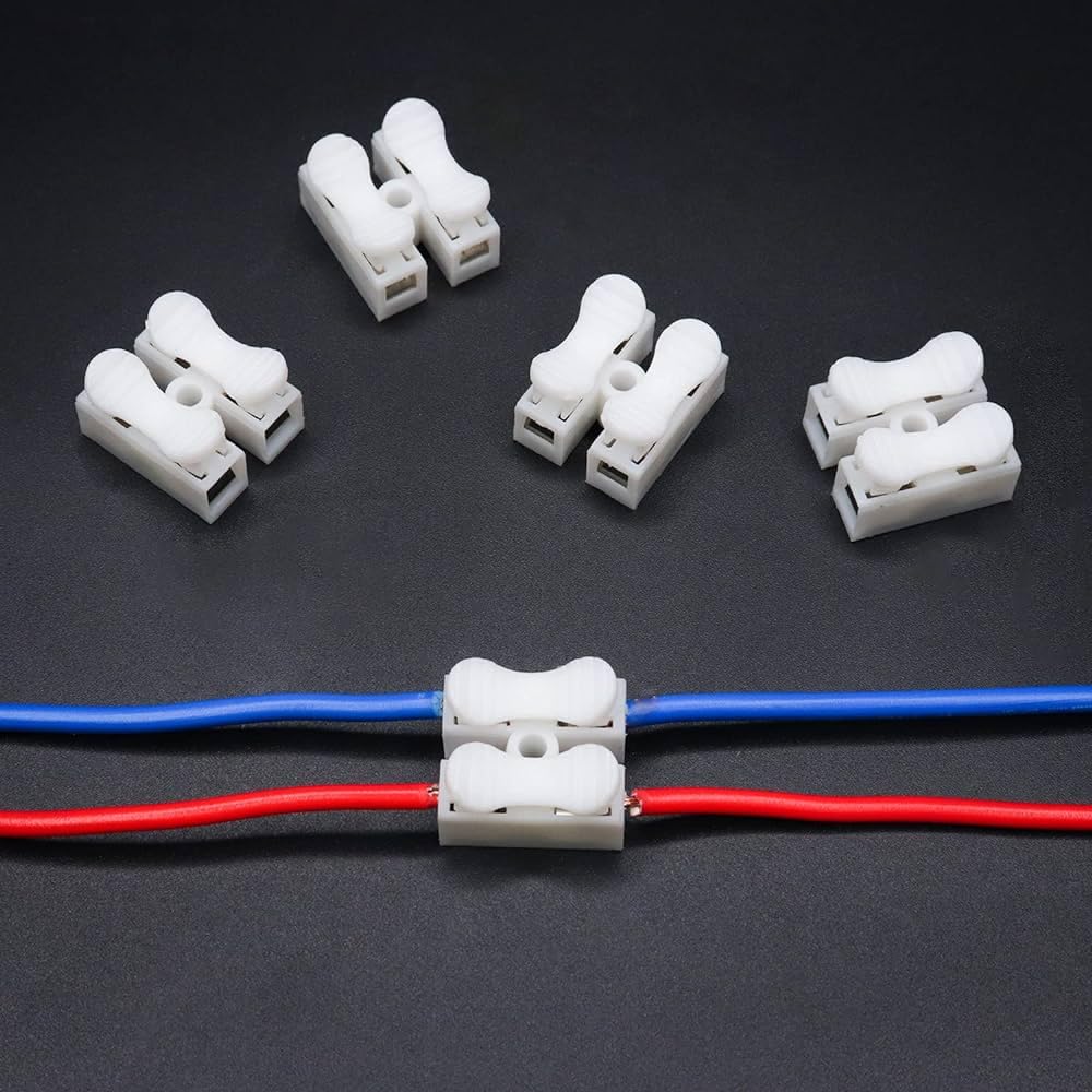 ROBOWAY Cable Connectors 2 Pins Electrical Push Type Shock Resistant ...