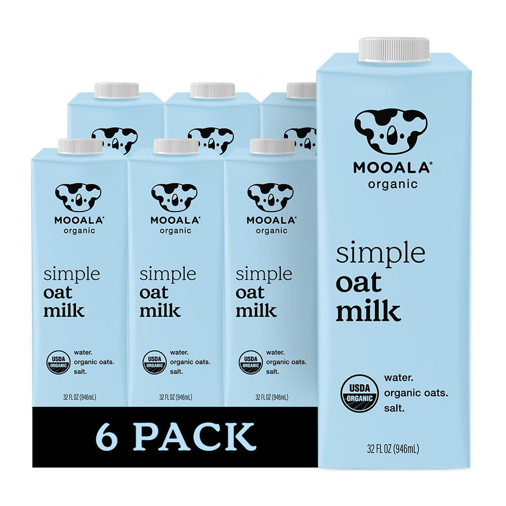 Amazon.com: Mooala Organic Simple Oat Milk, 32oz - 3 Ingredient, Shelf ...
