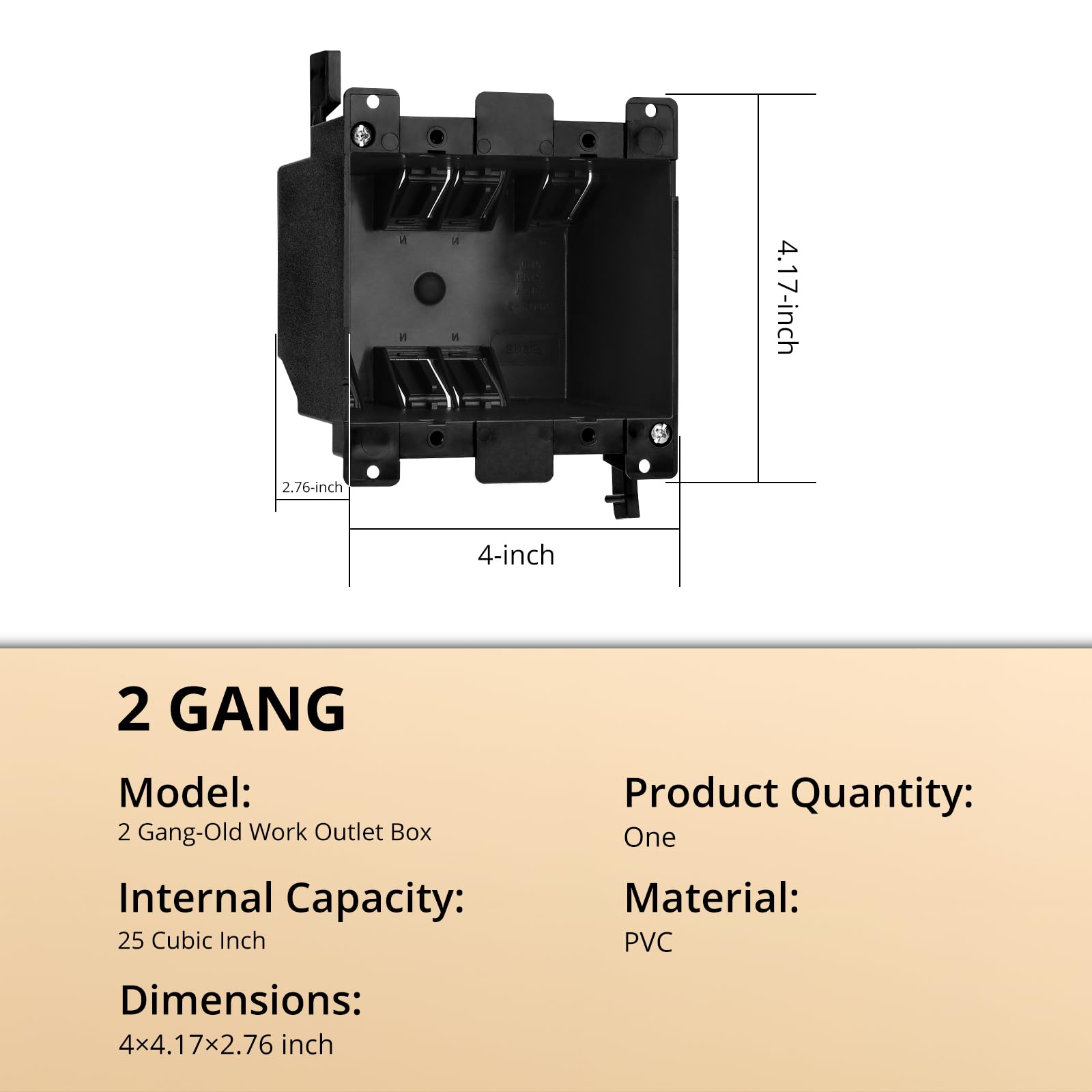Snapklik.com : TOMSHIELE PVC Old Work Box, 2-Gang Electrical Box Deep ...