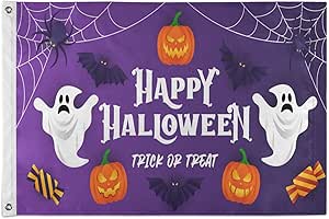 Amazon.com : Halloween Spooky Ghoast Flag 2x3 FT with Brass Grommets ...