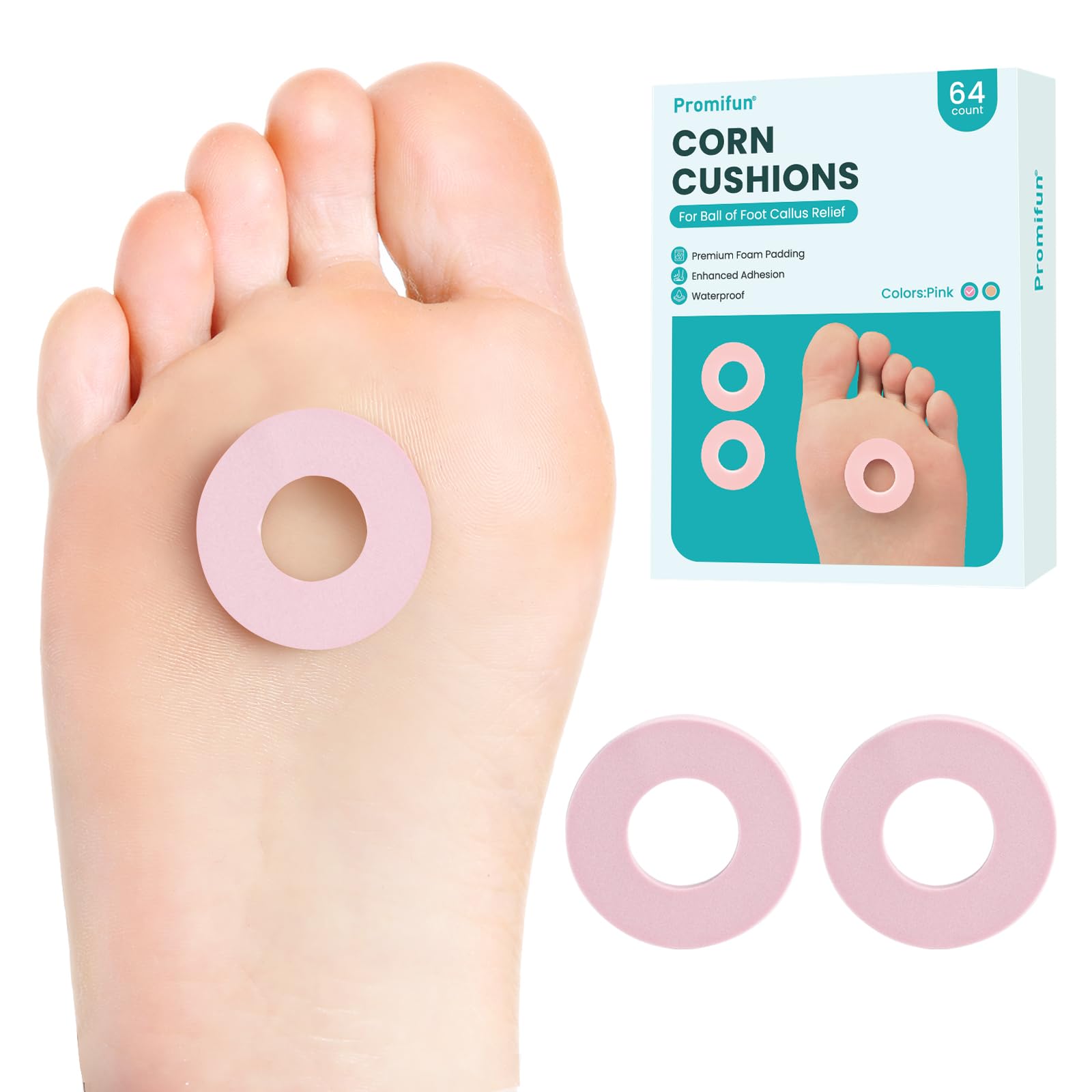 Amazon.com : Callus Cushions for Bottom of Foot - Round Foam Padding ...