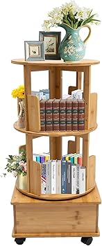 Amazon.com: 360° Rotating End Table with Drawers, Multi Storage Table ...