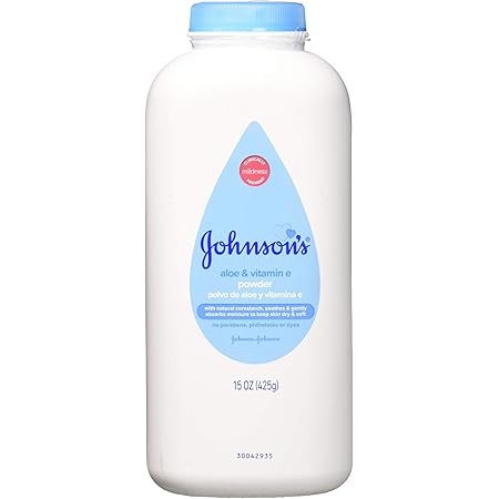Amazon.com: Johnson's Baby Powder, Pure Cornstarch, Aloe & Vitamin E ...