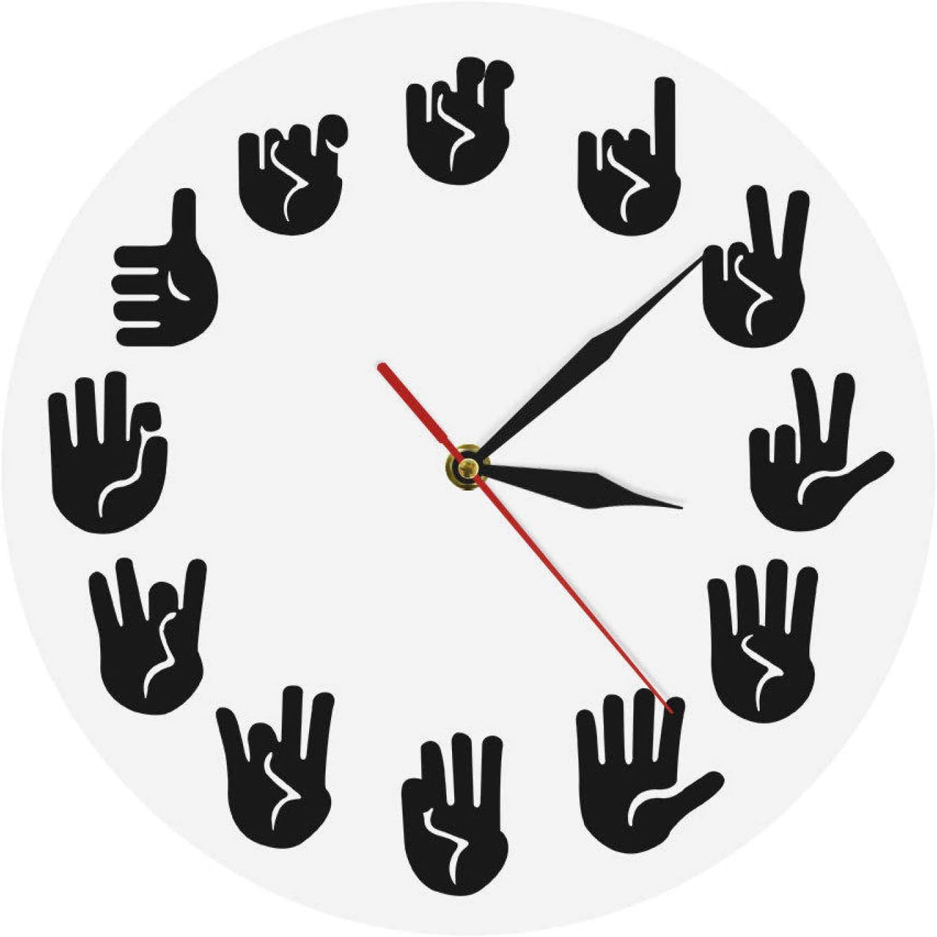 Amazon.com: Wall Clock American Sign Language Iconic Wall Clock ASL ...