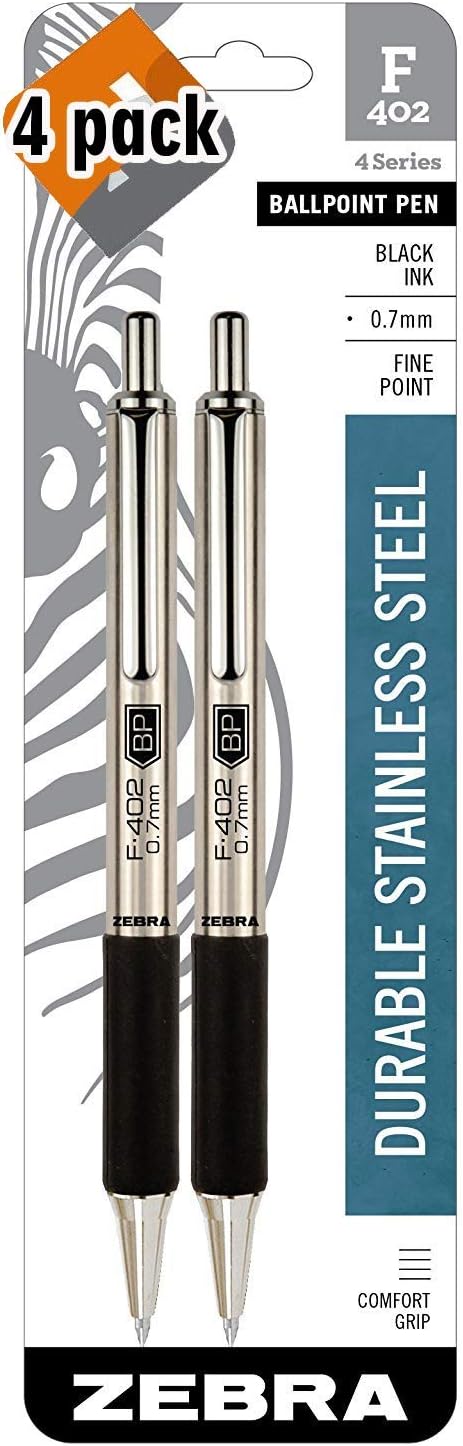 Amazon.com : Zebra Pen 29212 Zebra F-402 Ballpoint Stainless Steel ...