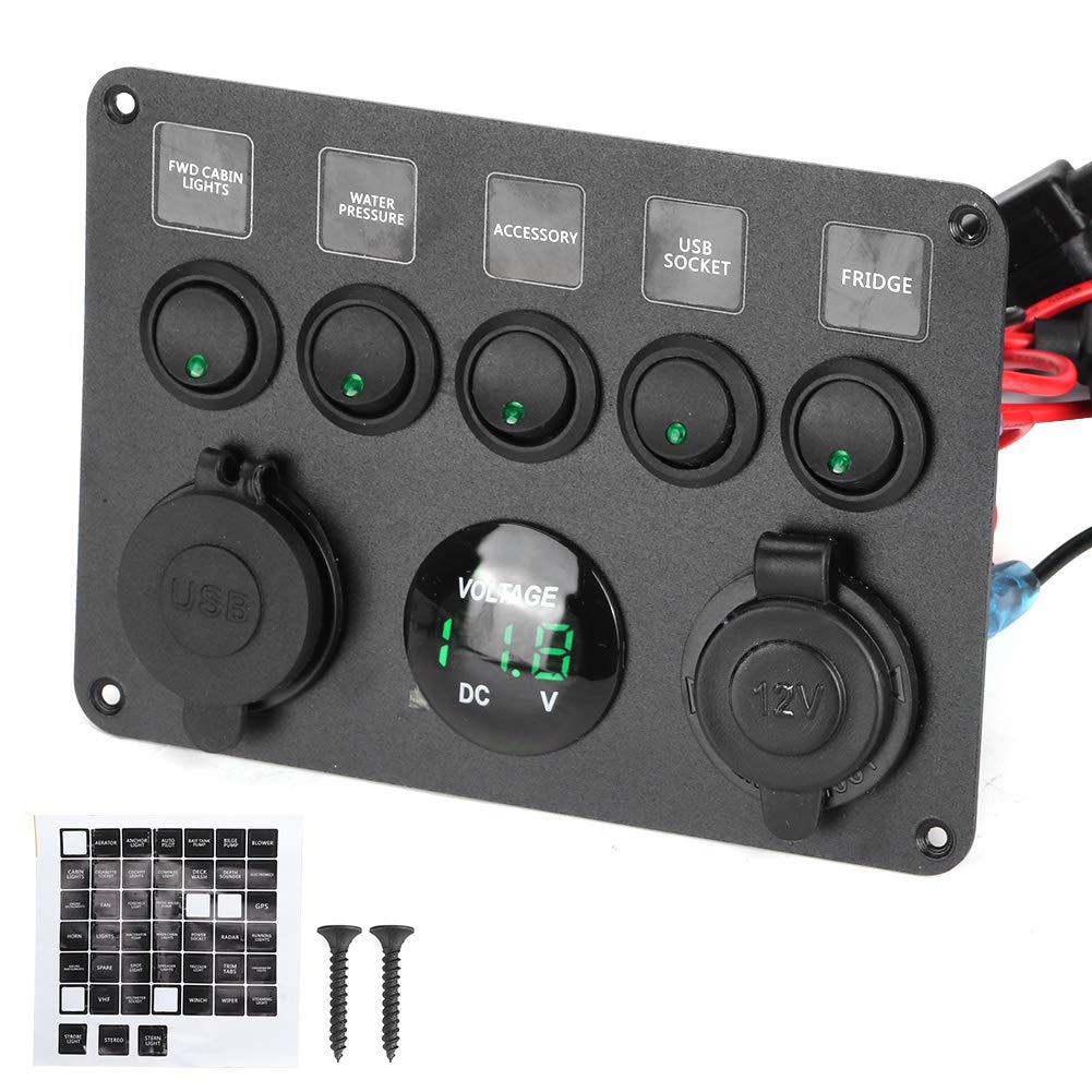 4 In 1 Charger Socket Panel, 12V 4.2A Dual USB Charger Socket Power