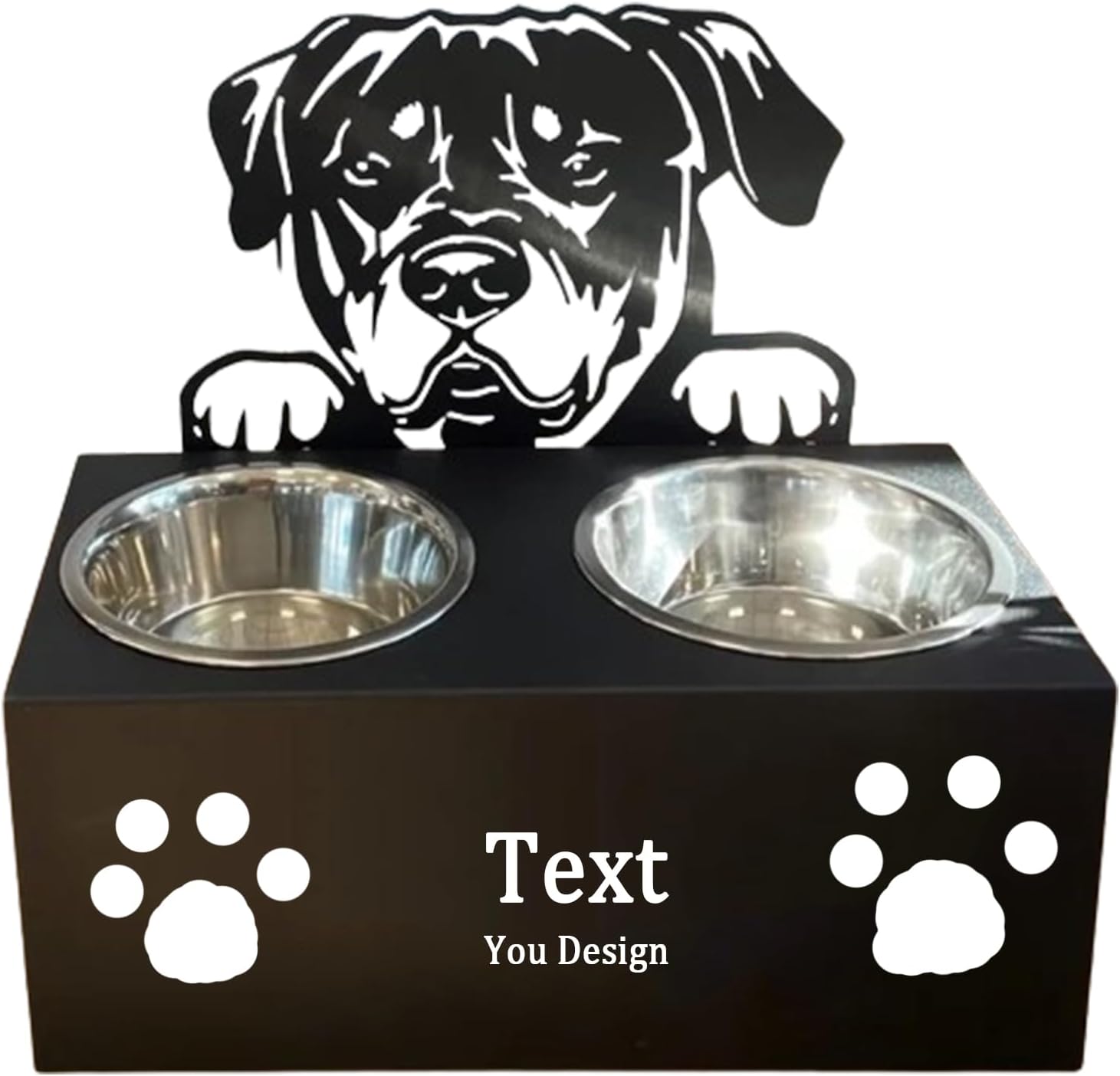 Pet Supplies : Personalized Dog Food Bowl Holder - Customized with Your ...