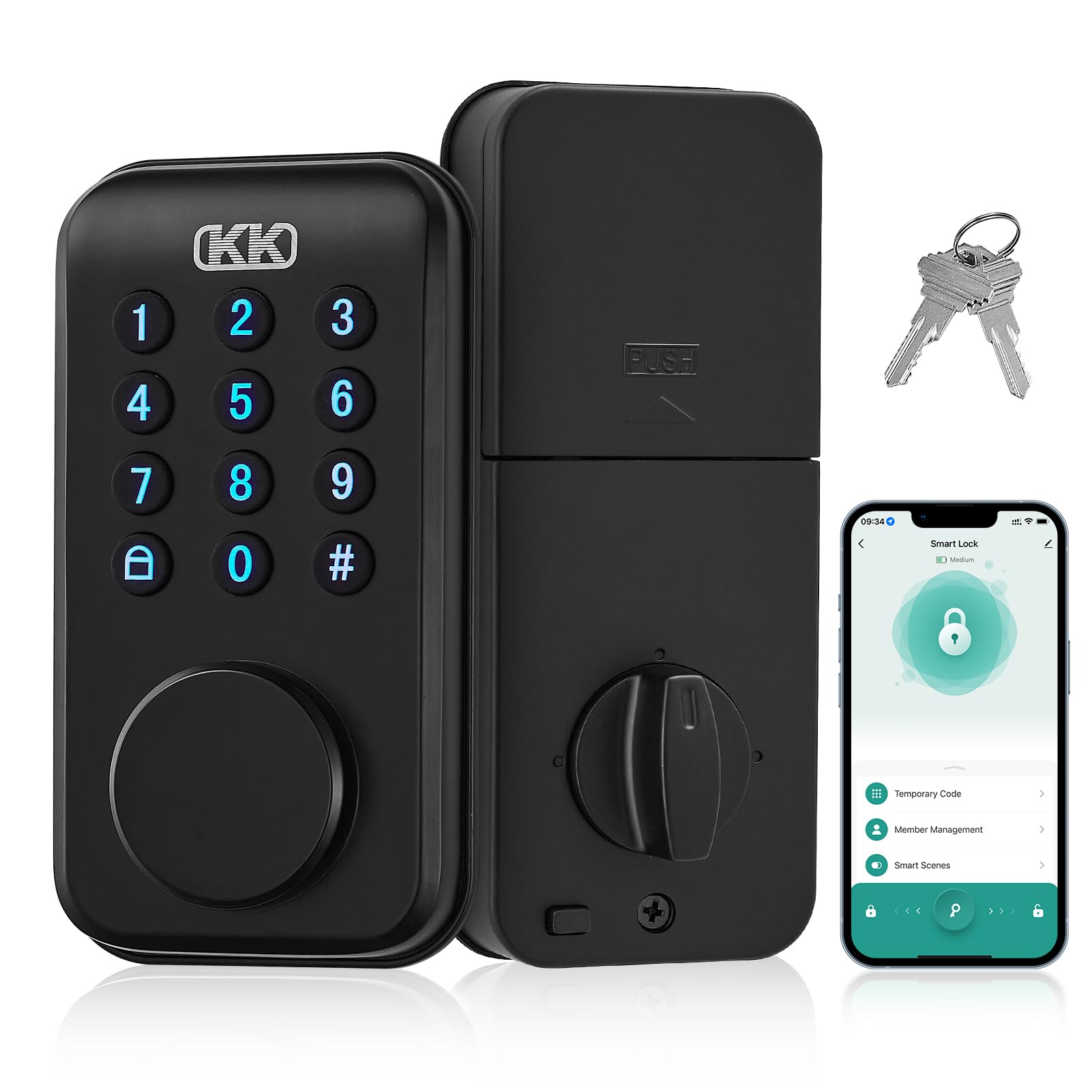 SFJTYS Locks for The Front Door,Keyless Entry Door Lock,Smart Deadbolt ...