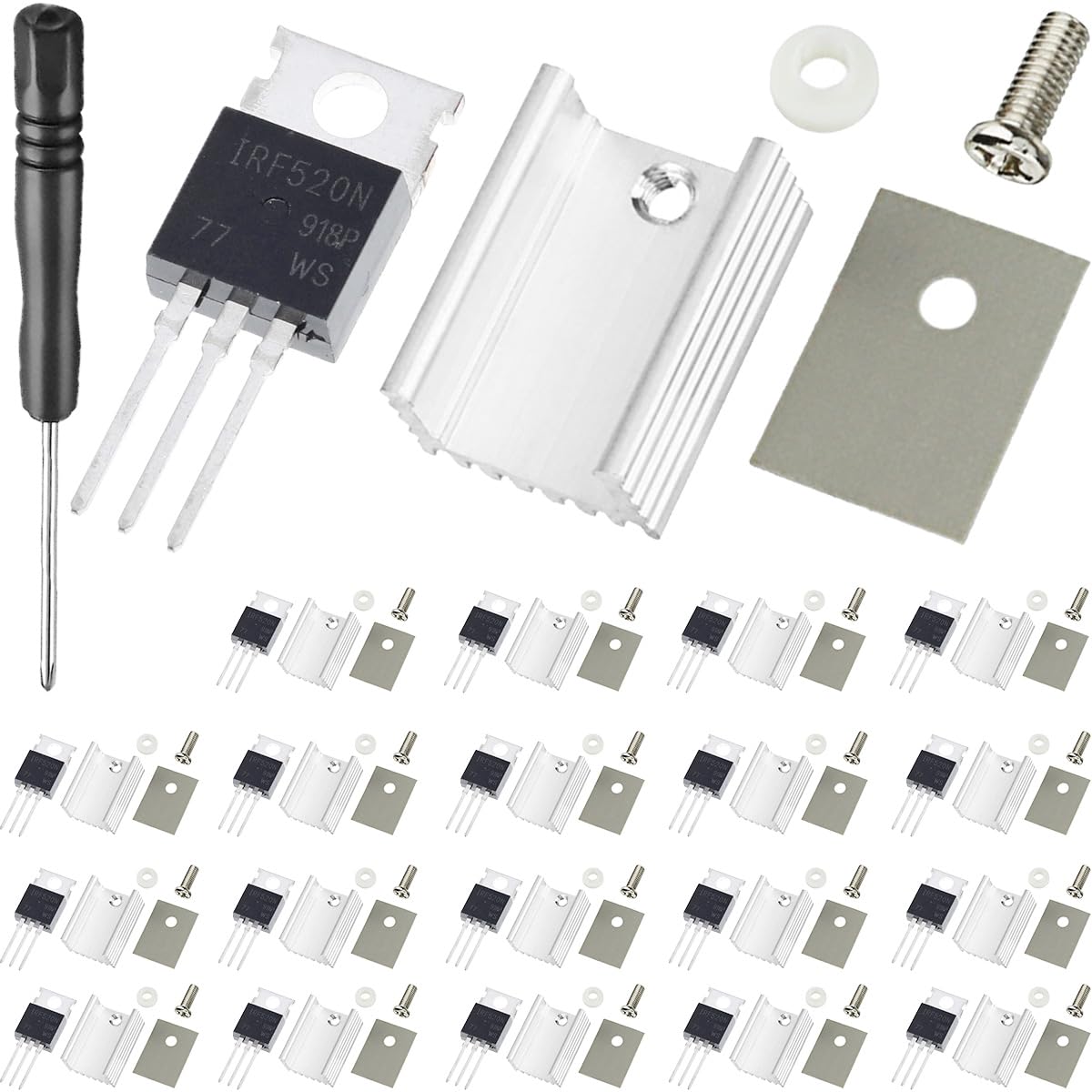 Snapklik.com : DAOKAI IRF520N Mosfet Transistor N-Channel 9.7A 100V ...