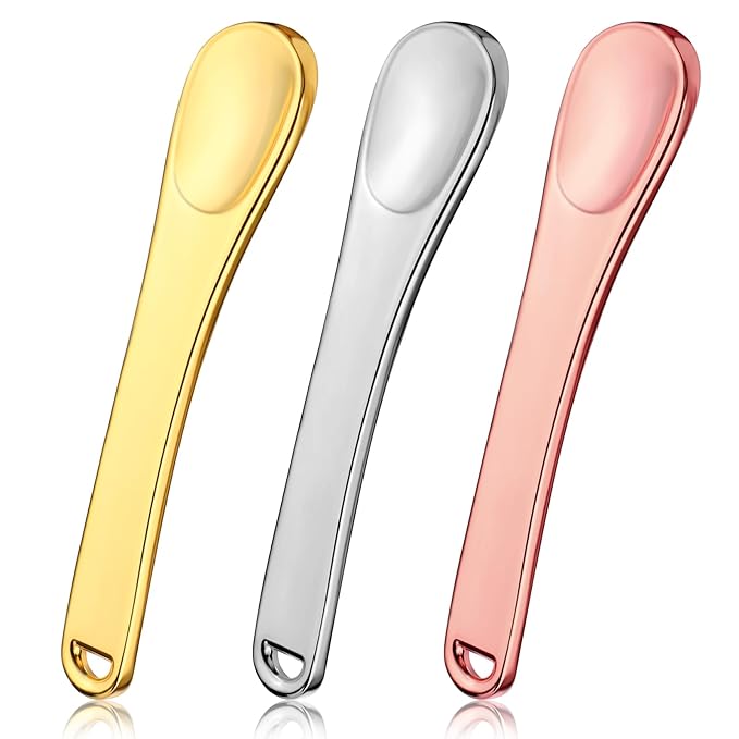 Amazon.com : Prasacco 3 Pcs Skincare Spatula Metal Makeup Spatula Mini ...