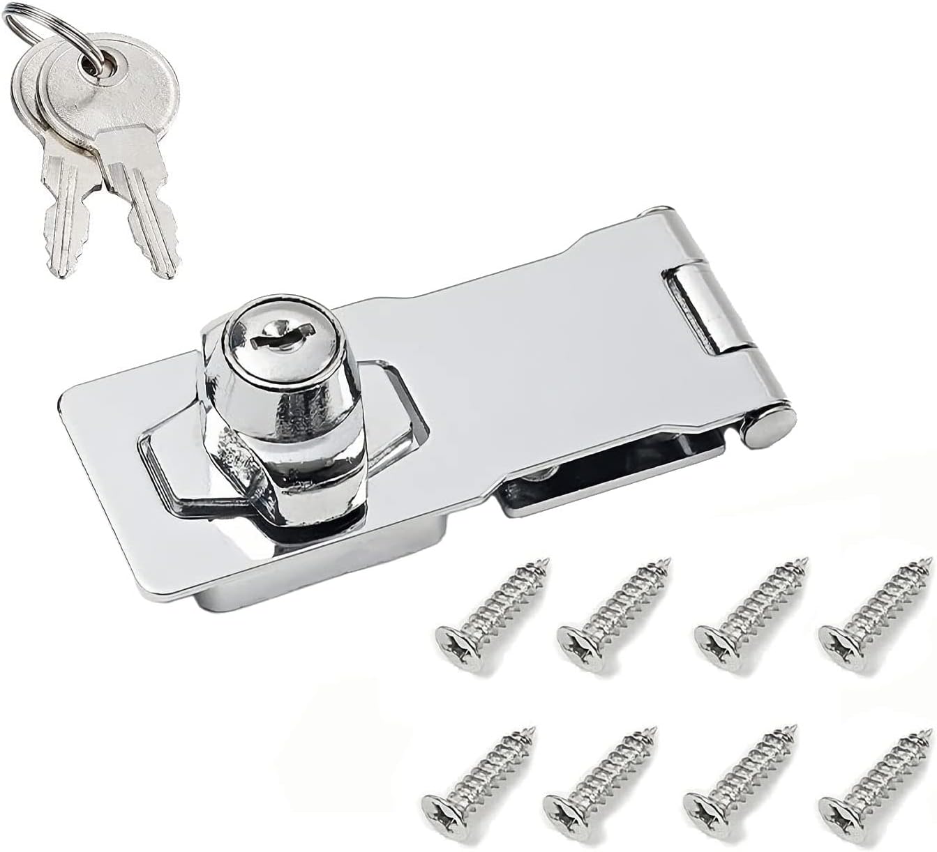 2 Packs Keyed Locks Twist Knob Locking Hasp for Small Doors, Cabinets ...