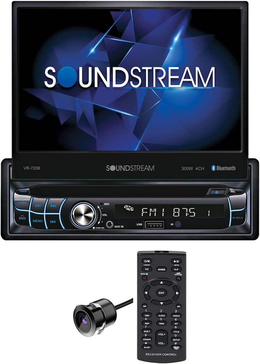 Amazon.com: SoundStream VR-720B Single DIN Car Stereo DVD/CD Bluetooth ...