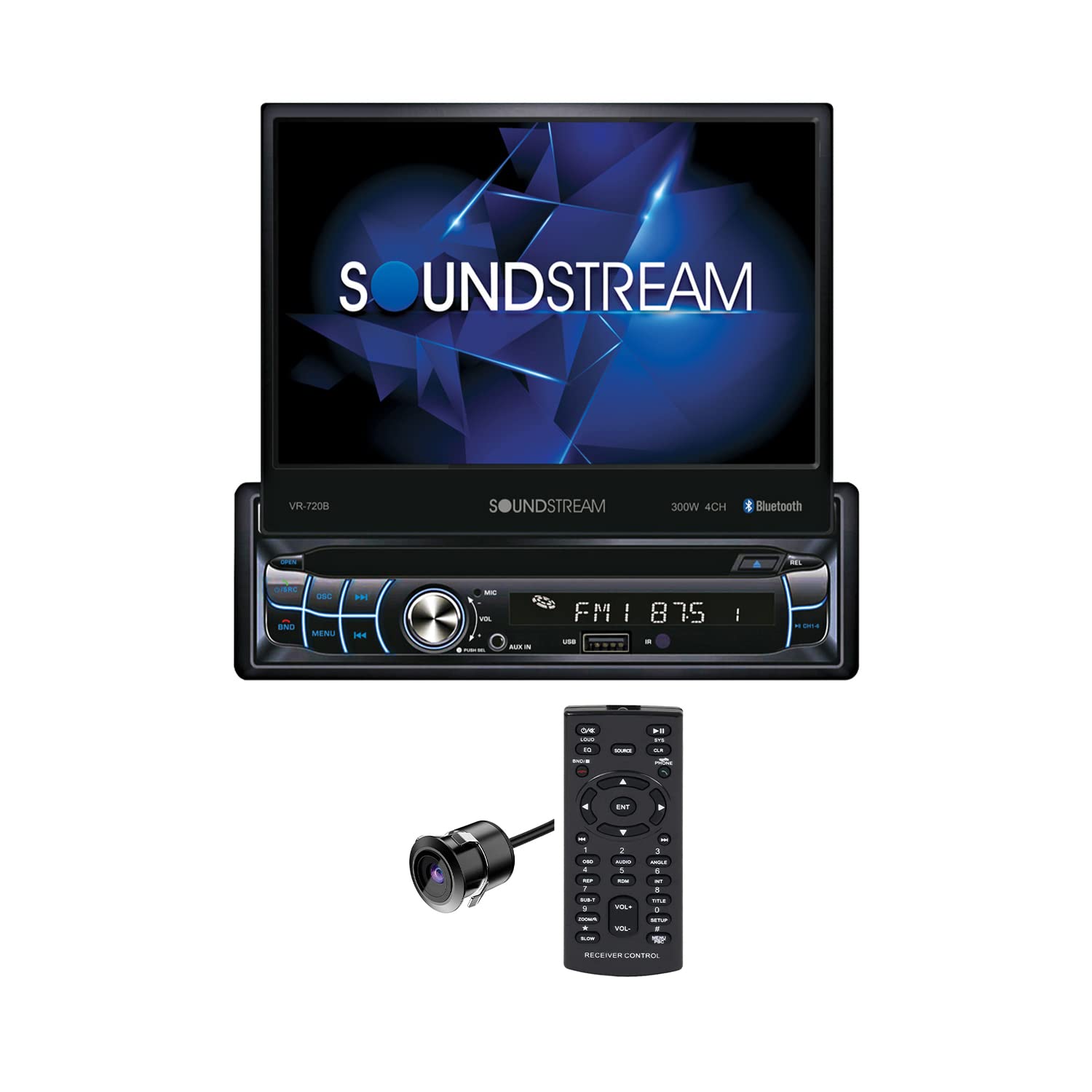 Amazon.com: SoundStream VR-720B Single DIN Car Stereo DVD/CD Bluetooth ...